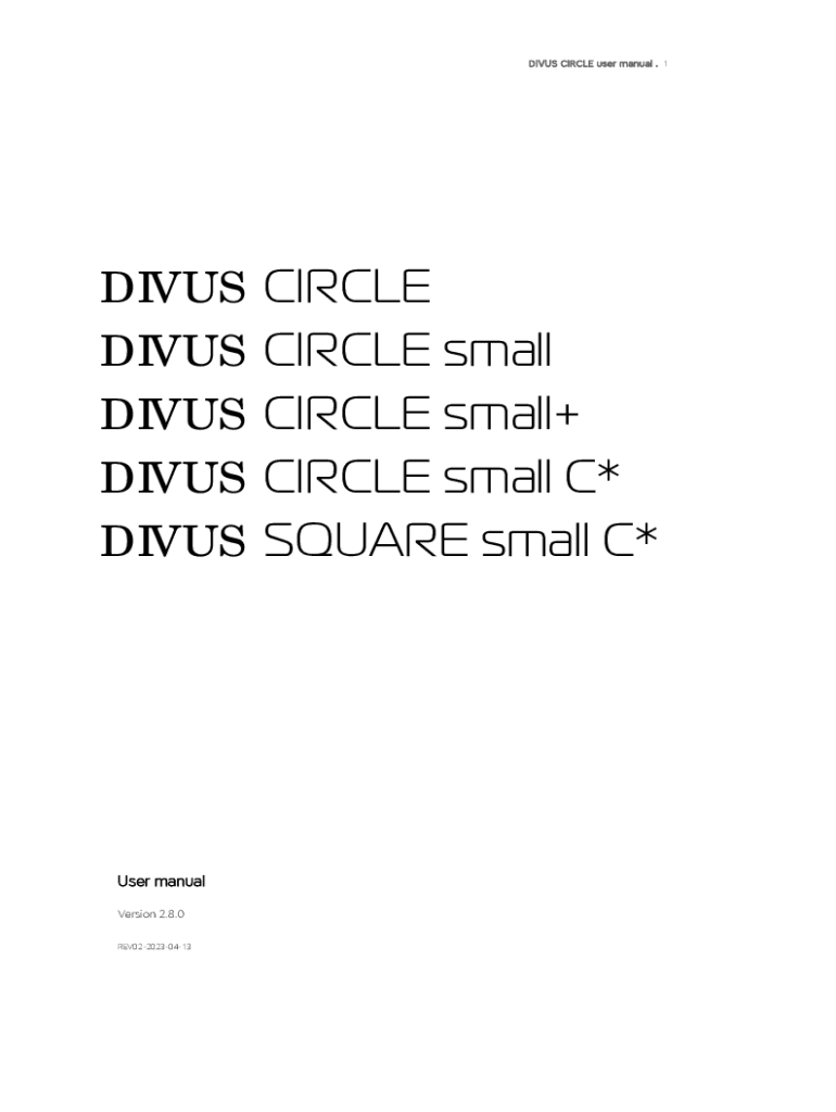 Fillable Online Divus Circle small Quick Start Manual - Intercom System ...