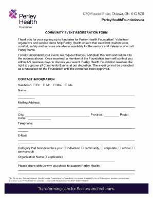 Fillable Online Community Event Registration Form Fax Email Print ...