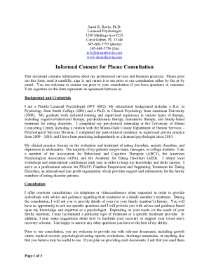 Fillable Online Informed Consent for Phone Consultation Fax Email Print ...