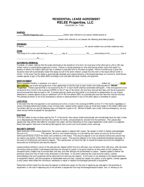 Fillable Online Lease agreement form pdf Fax Email Print - pdfFiller