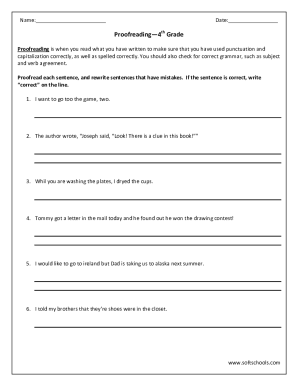 Fillable Online Proofreading Paragraphs - Printable Worksheets Fax ...