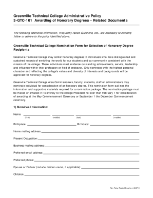 Fillable Online 3-GTC-101-Awarding-of-Honorary-Degrees-Nomination-Form ...