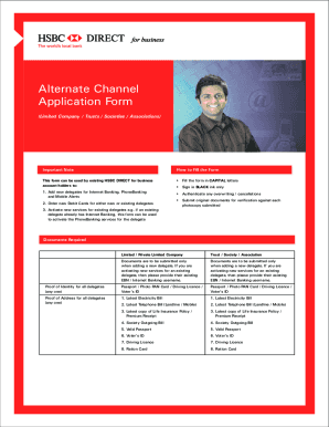 Fillable Online Alternate Channel Application Form - HSBC Fax Email ...