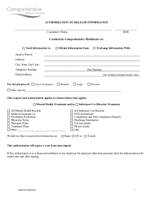 Fillable Online Authorization to Release Medical Information Form Fax Email Print - pdfFiller