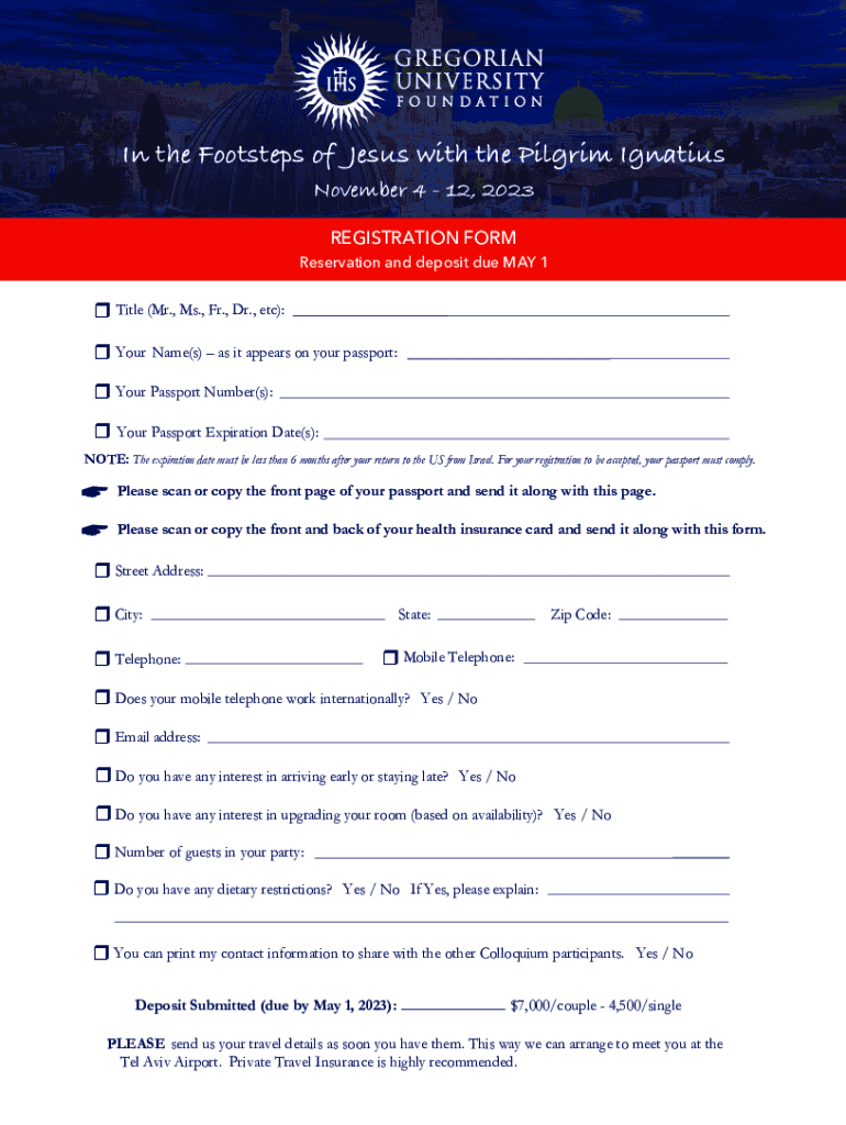 Fillable Online Ready to welcome you - Pontifical Gregorian University ...