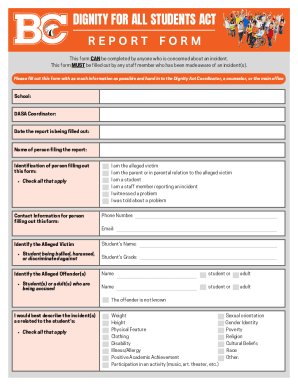 Fillable Online DIGNITY FOR ALL STUDENTS ACT - Report Form Fax Email ...
