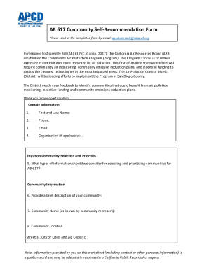 Fillable Online AB 617 Implementation - California Air Resources Board ...