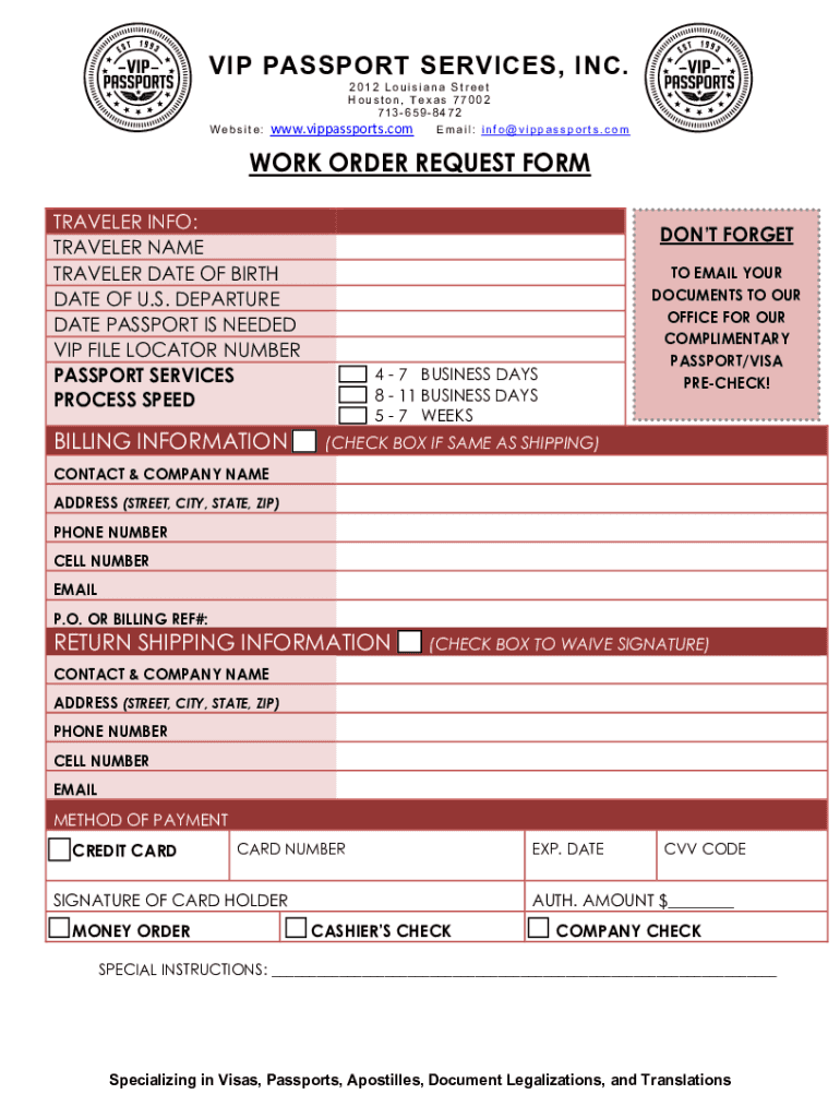 Fillable Online RESERVATION CANCELLATION POLICY - VIP Passports Fax ...