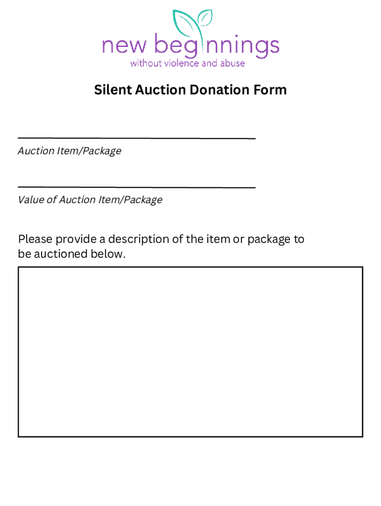 Fillable Online Golf Tournament Silent Auction Forms Fax Email Print ...