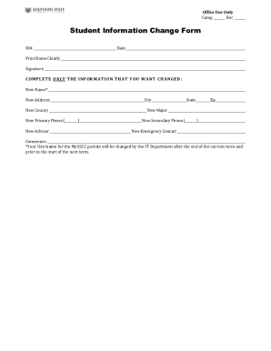 Fillable Online LASC STUDENT INFORMATION CHANGE FORM Fax Email Print ...
