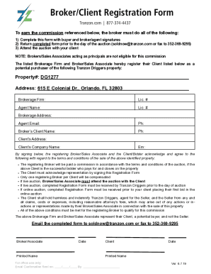 Fillable Online DG1277 Broker Client Reg Form Fax Email Print - pdfFiller