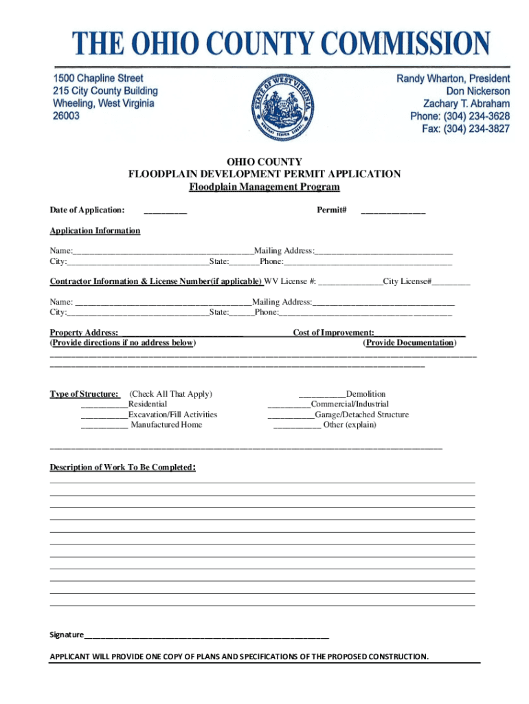Fillable Online flood plain permit application form Fax Email Print ...