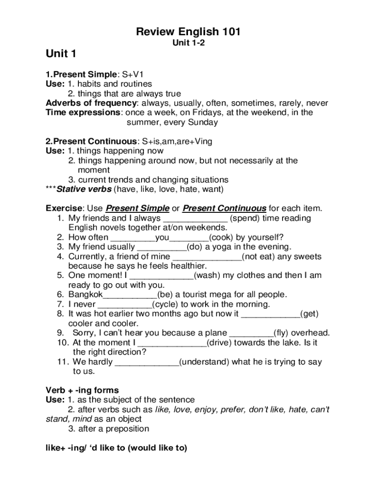 Fillable Online Write your daily routine in English 1.2: use adverbs ...