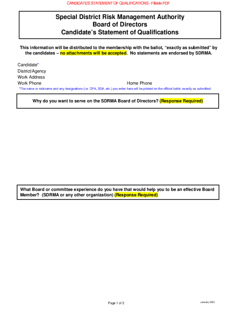 Fillable Online Special District Risk Management Authority (SDRMA) Fax ...