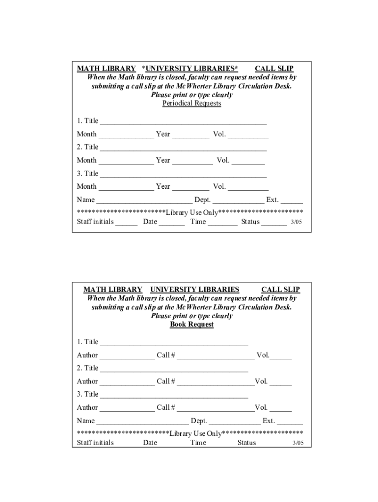 Fillable Online McWherter Library Item Pickup Request Form Fax Email Print - pdfFiller
