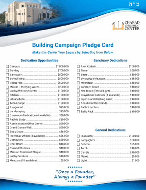 Fillable Online Building Campaign Pledge Card Fax Email Print - pdfFiller