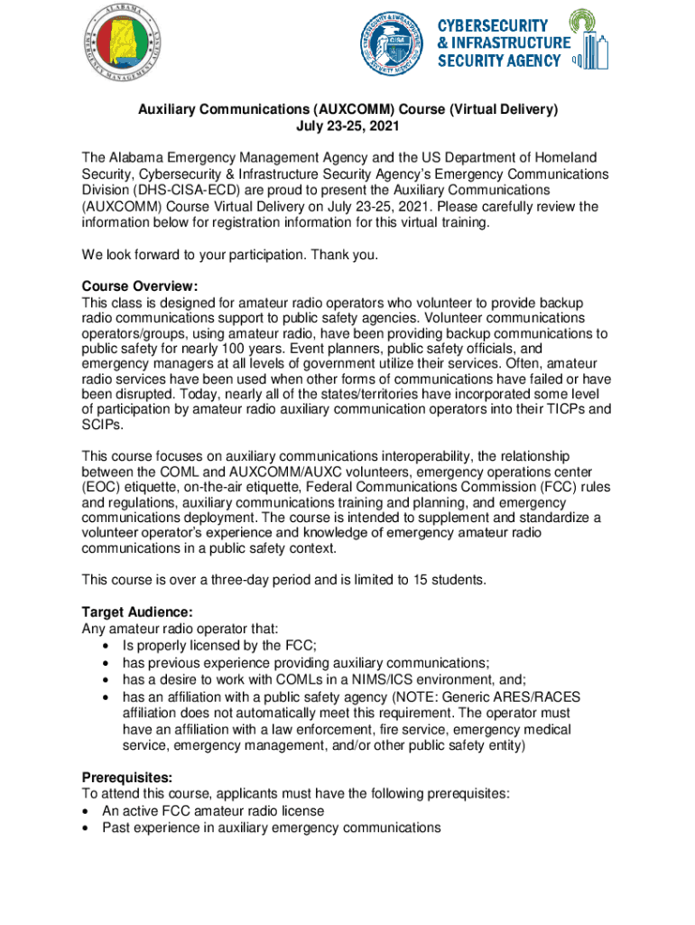 Fillable Online Auxiliary Communications Field Operations Guide ... Fax ...