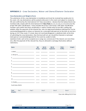 Fillable Online Form 5129 - Crew Member's Declaration and Instructions ...