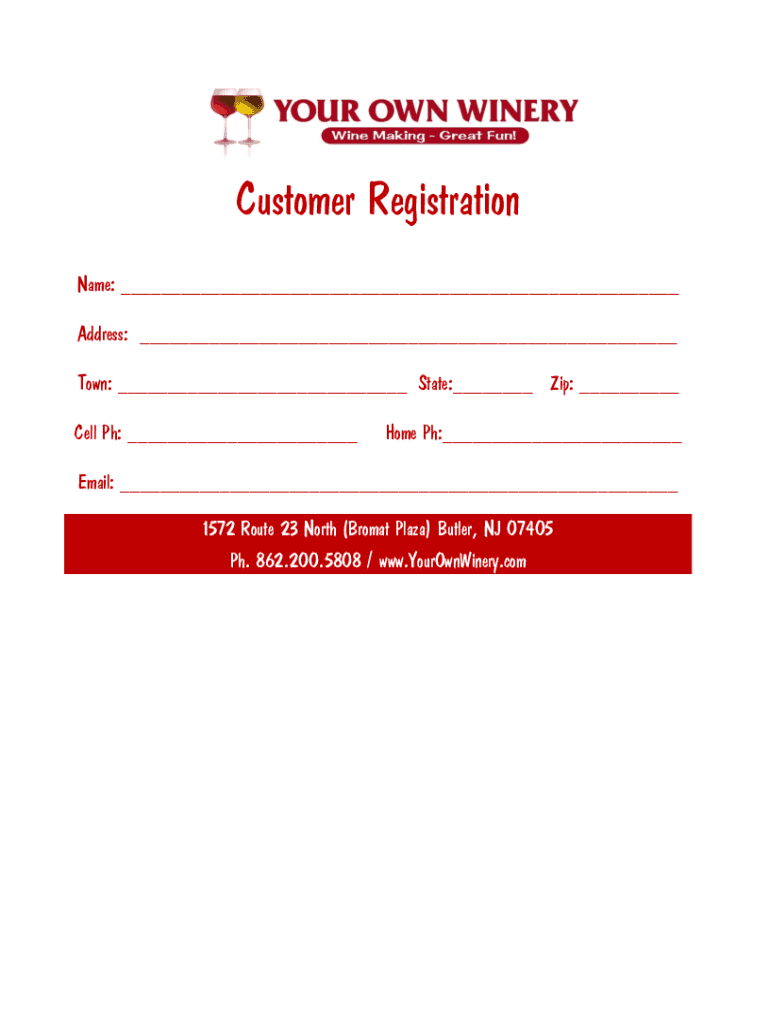 Fillable Online A Unique Wine Making shop. 100% Money Back Guarantee Fax Email Print - pdfFiller