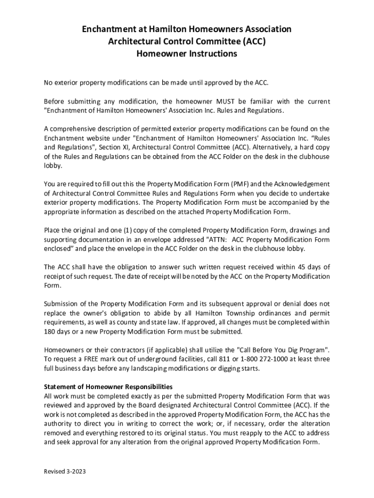 Fillable Online Architectural Change Form (ACC) Fax Email Print - pdfFiller