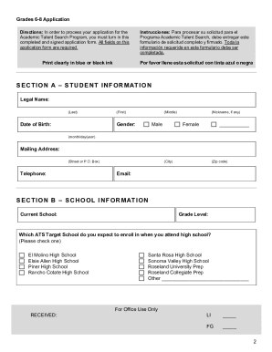 Fillable Online Apply to ATS - Pre-Collegiate Programs Fax Email Print ...