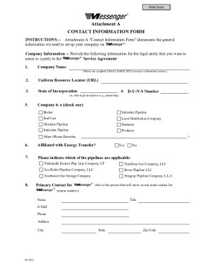 Fillable Online CONTACT INFORMATION FORM Fax Email Print - pdfFiller