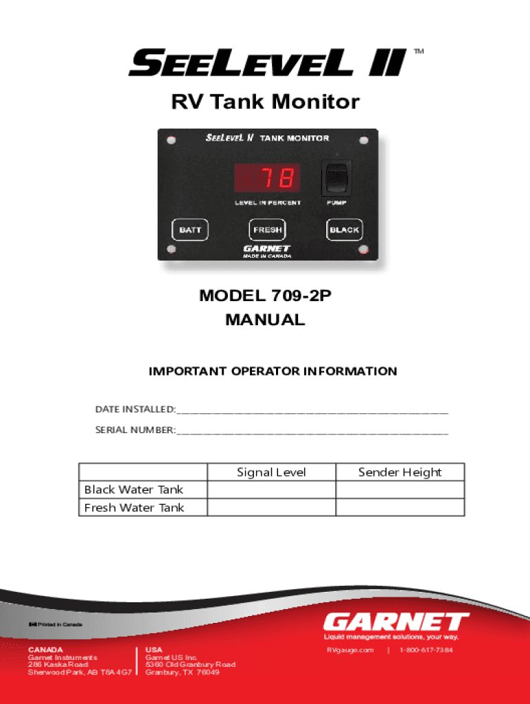 Fillable Online SEELEVEL I Tank Monitor Fax Email Print - pdfFiller