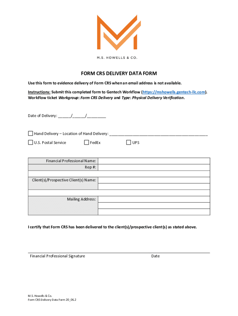 Fillable Online Instructions to Form CRS - Appendix B of Final Rule Fax ...