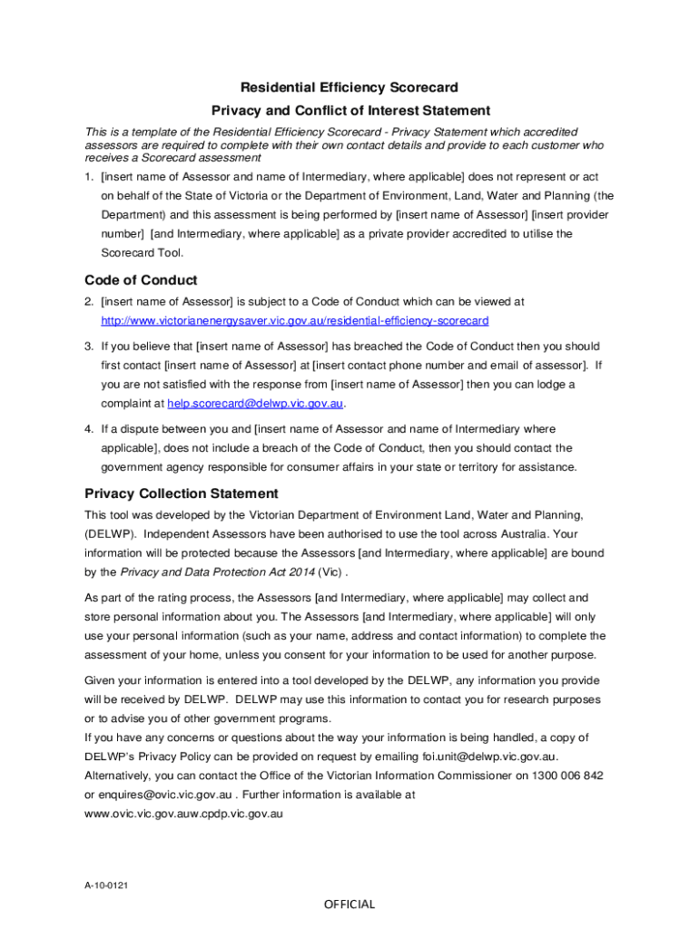 Fillable Online Residential Efficiency Scorecard Research Pilot ...