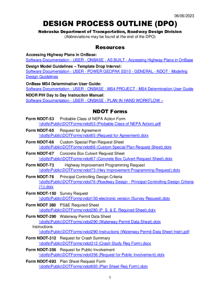 Fillable Online DESIGN PROCESS OUTLINE (DPO) Fax Email Print - pdfFiller