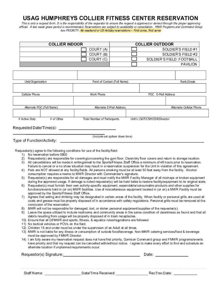 Fillable Online Forms and Requests - UF RecSports - University of ...