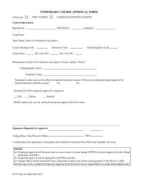 Fillable Online COURSE APPROVAL/CHANGE FORM Fax Email Print - pdfFiller