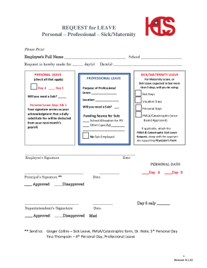 Fillable Online advanced sick leave form Fax Email Print - pdfFiller