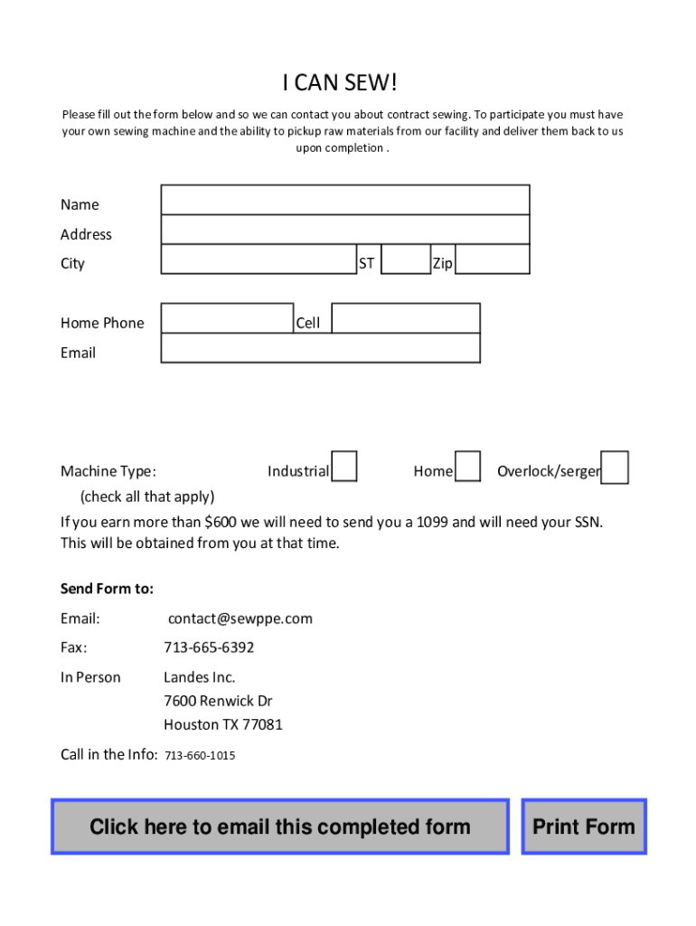 Fillable Online Contract Sewing - Accurate Services Inc. Fax Email ...