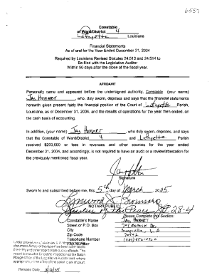 Fillable Online Lafayette Parish Constable, Ward 4. 05002580 Fax Email ...