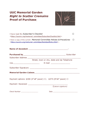 Fillable Online Memorial Garden and Columbarium Application Fax Email Print - pdfFiller