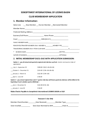 Fillable Online Pay Dues/Update Club Roster Fax Email Print - pdfFiller