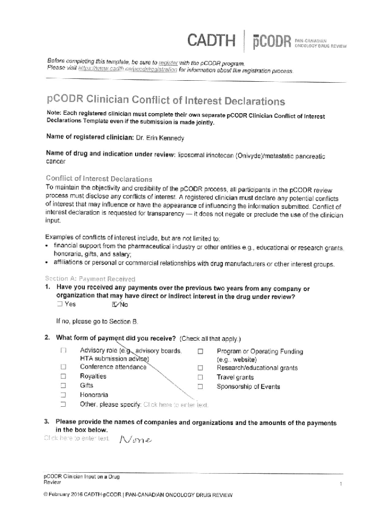 Fillable Online Procedures for the CADTH pan- Canadian Oncology Drug ...