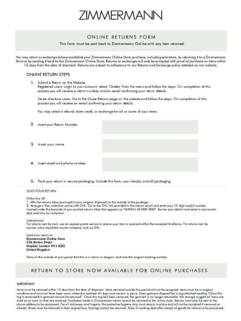 Fillable Online how to use our returns service Fax Email Print - pdfFiller