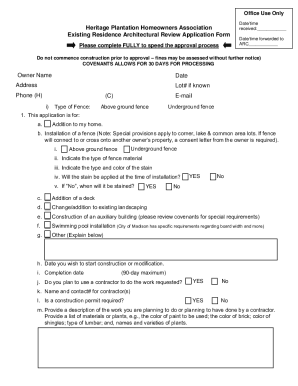 Fillable Online HP HOA ARC Form. ARC Request Form Fax Email Print ...