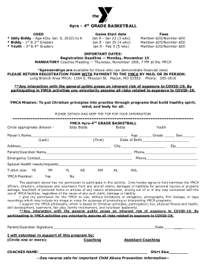 Fillable Online 2022 Basketball Registration Form Fax Email Print ...