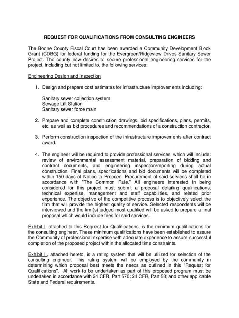 Fillable Online request for qualifications from consulting engineers ...