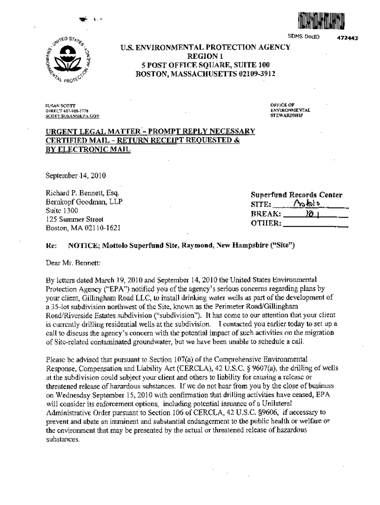 Fillable Online Susan Scott - Attorney - US Environmental Protection ...