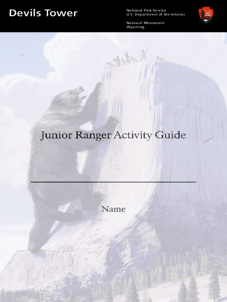 Fillable Online Junior Ranger Booklet. Junior Ranger activity booklet ...