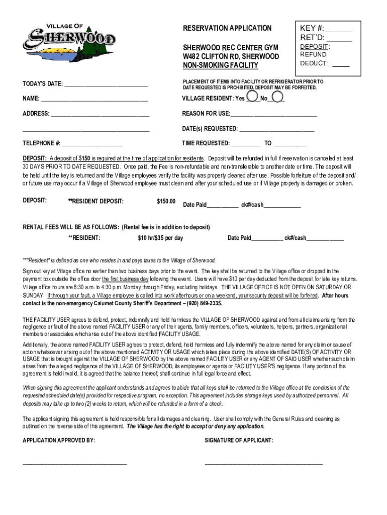 Fillable Online Rec Center Membership and Daily Admission for Non ...