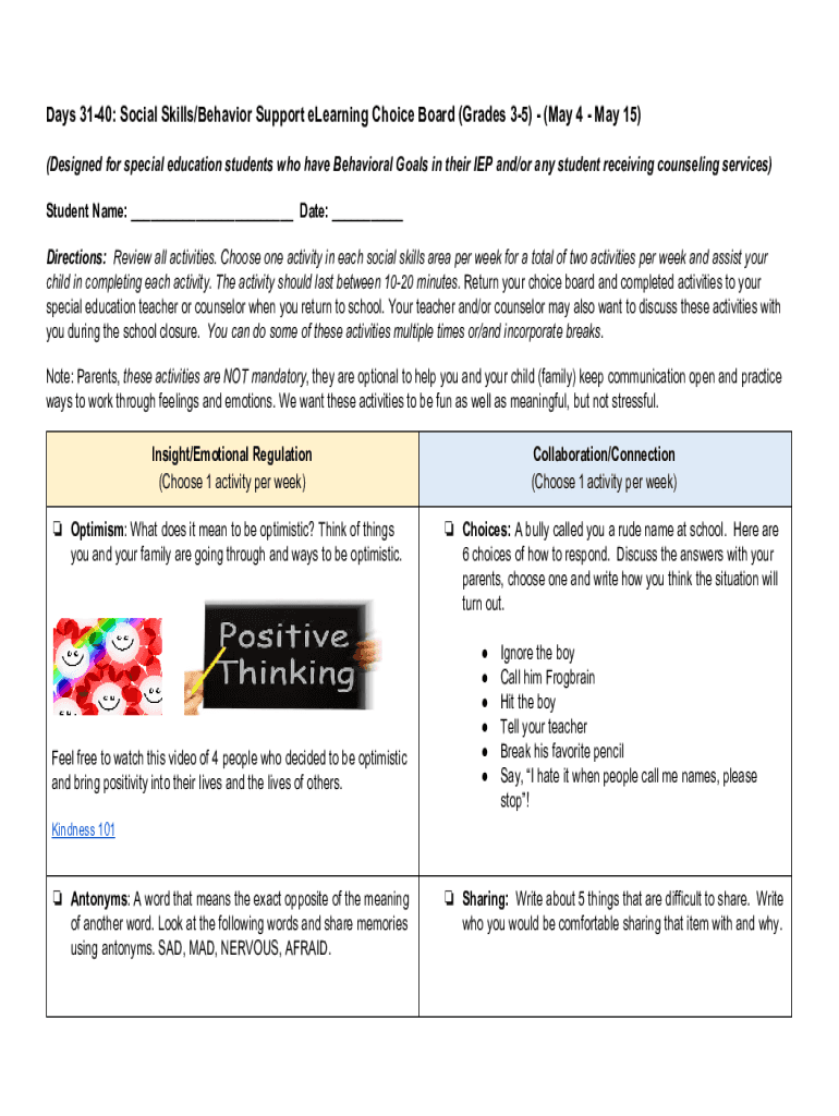 Fillable Online SEL Goals for IEPs: What Are They and How to Write Them ...