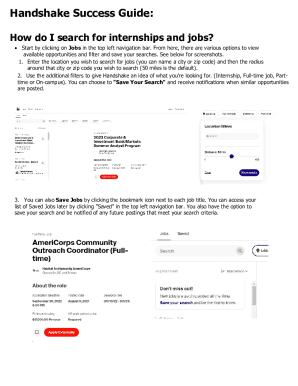 Fillable Online Handshake Quick Start Guide for Students: Fax Email ...