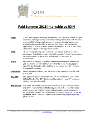 Fillable Online Paid Summer Internship Opportunity for Students Fax ...