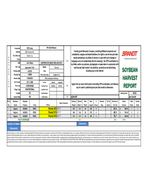 Fillable Online SOYBEAN HARVEST REPORT Fax Email Print - pdfFiller