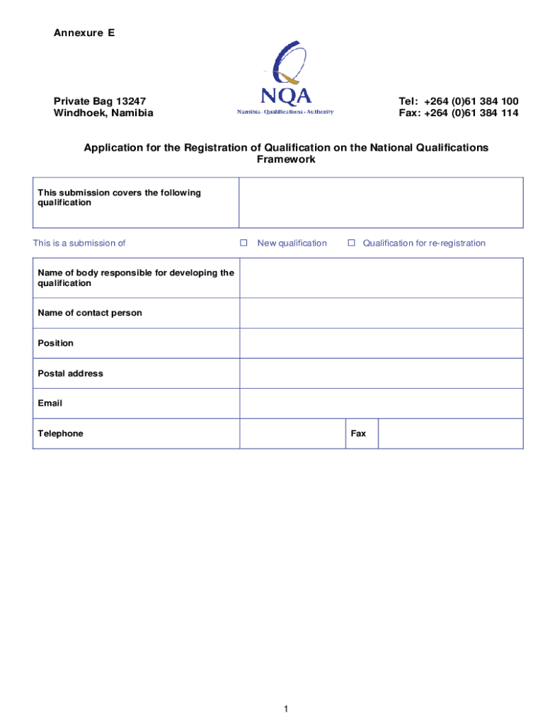 Fillable Online Application for the Registration of Qualification on ...